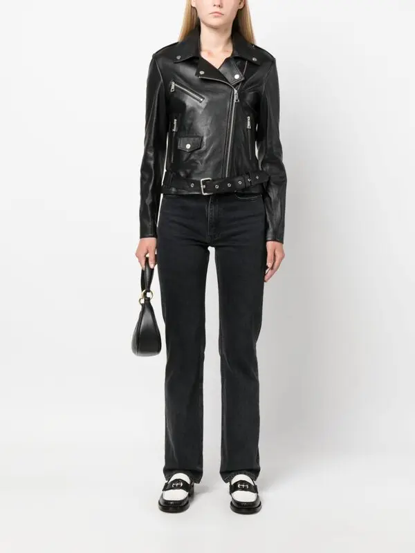 ARMA Zip-up Leather Biker Jacket