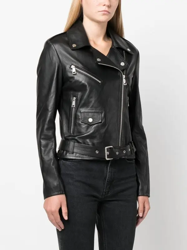 ARMA Zip-up Leather Biker Jacket