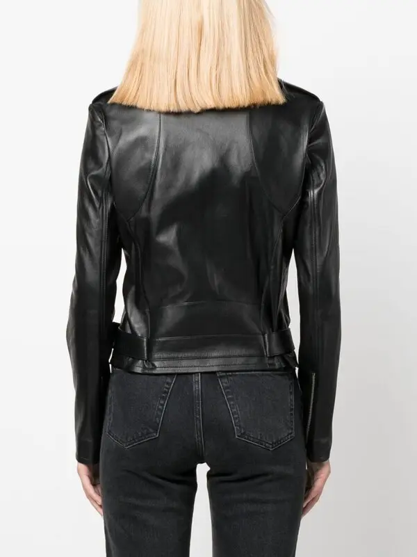 ARMA Zip-up Leather Biker Jacket