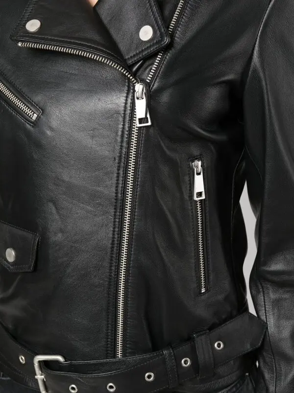 ARMA Zip-up Leather Biker Jacket