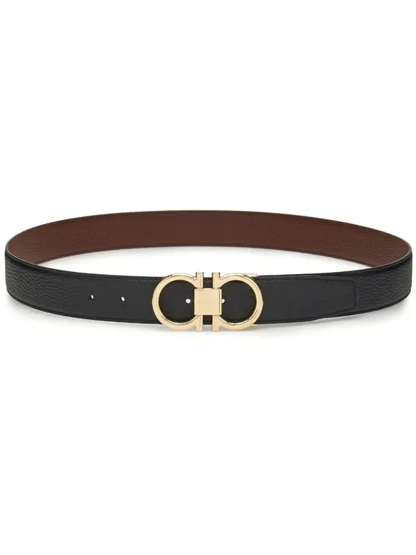 FERRAGAMO Gancini Reversible Belt - Black