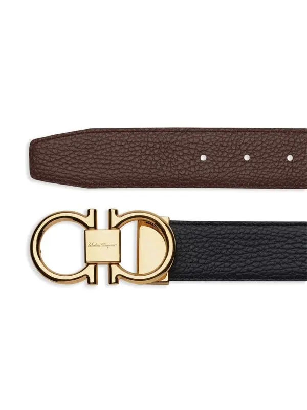 FERRAGAMO Gancini Reversible Belt - Black