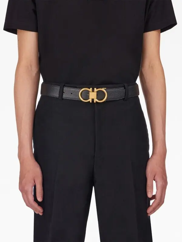 FERRAGAMO Gancini Reversible Belt - Black