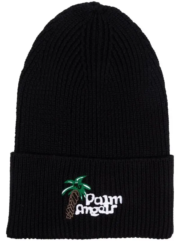 Palm Angels Embroidered Logo Beanie