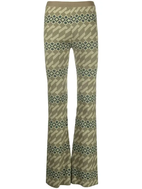 Acne Studios Geometric-print Straight-leg Trousers