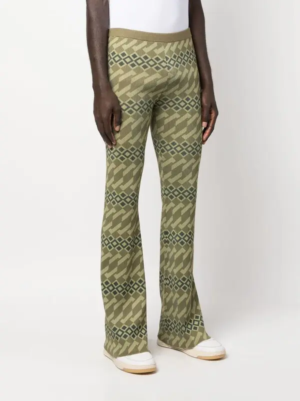 Acne Studios Geometric-print Straight-leg Trousers