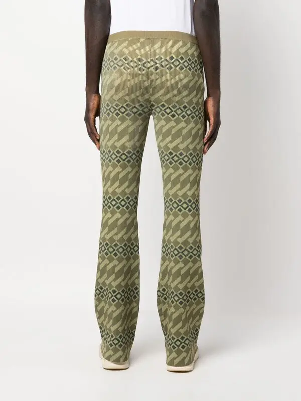 Acne Studios Geometric-print Straight-leg Trousers