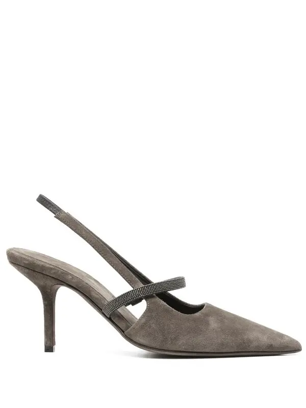 Brunello Cucinelli Monili-chain Slingback Pumps