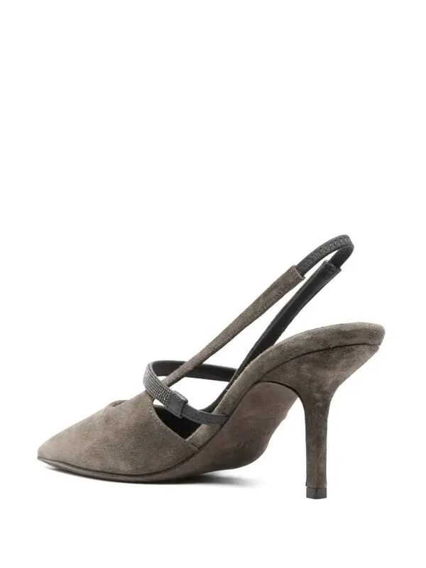Brunello Cucinelli Monili-chain Slingback Pumps
