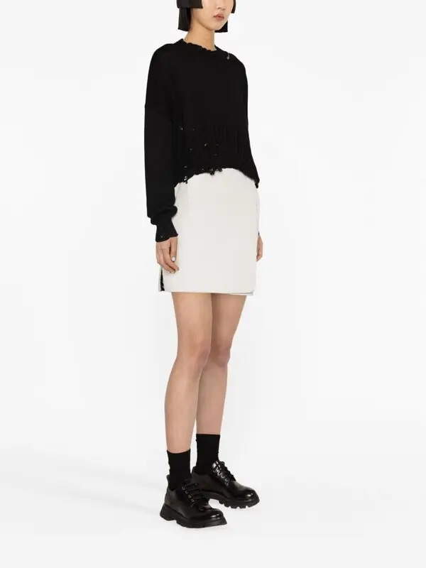 Marni Distressed Cropped Jumper - Black