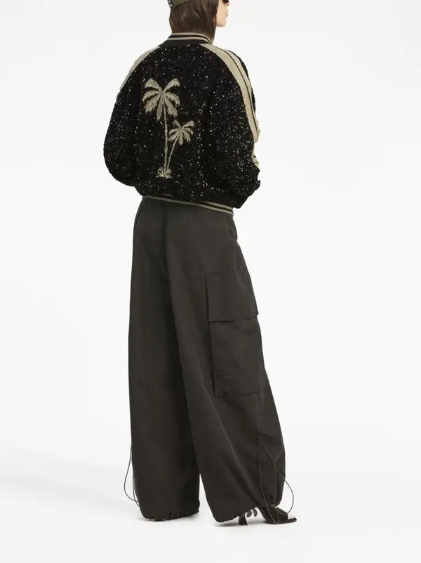 Palm Angels Sequin-embellished Bomber Jacket