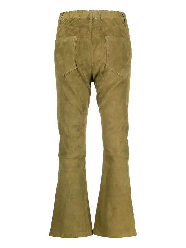 PAULA Flared Suede Trousers - Green