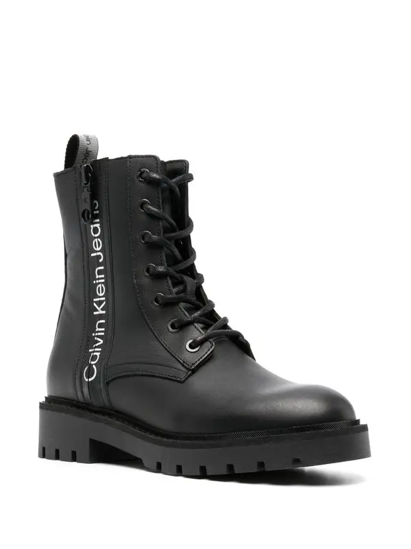Calvin Klein Logo-print Leather Boots
