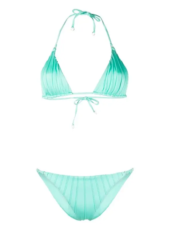 NOIRE SWIMWEAR Gathered Bikini Set - Blue