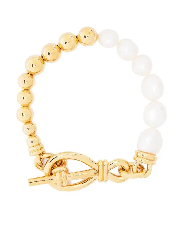 MISSOMA Baroque Pearl T-bar Bracelet - Gold