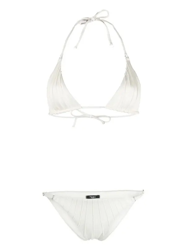 NOIRE SWIMWEAR Gathered Bikini Set - White