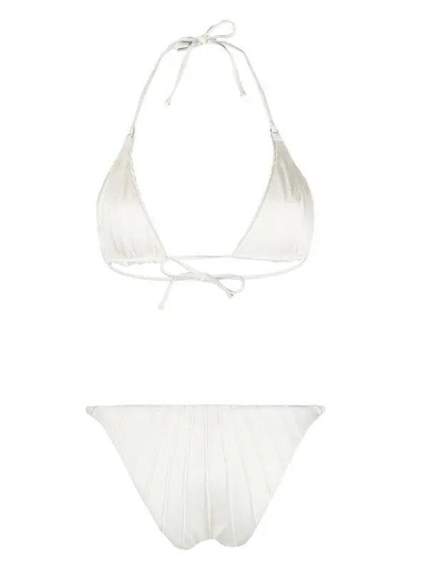 NOIRE SWIMWEAR Gathered Bikini Set - White