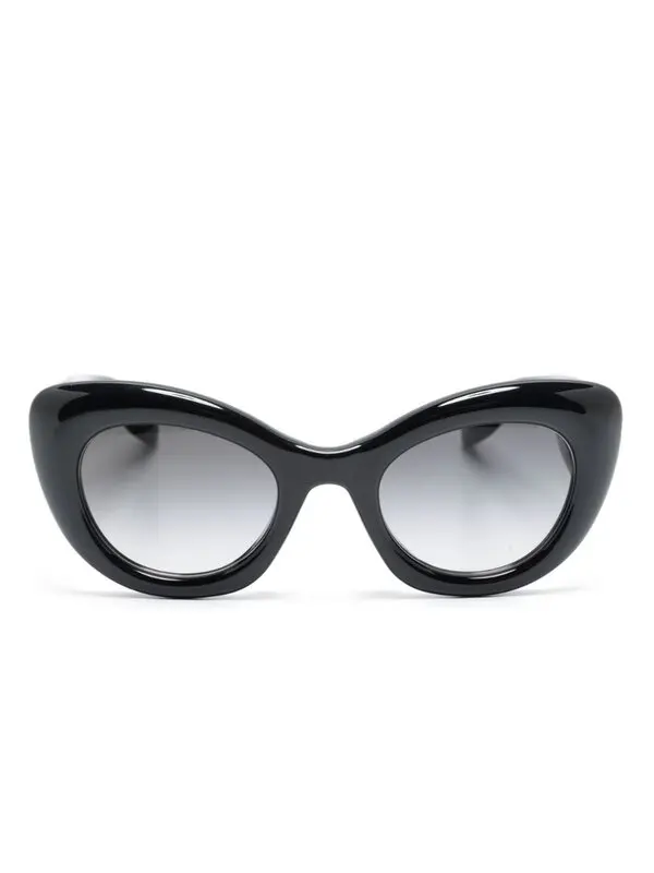 Alexander McQueen Engraved-logo Sunglasses - Black