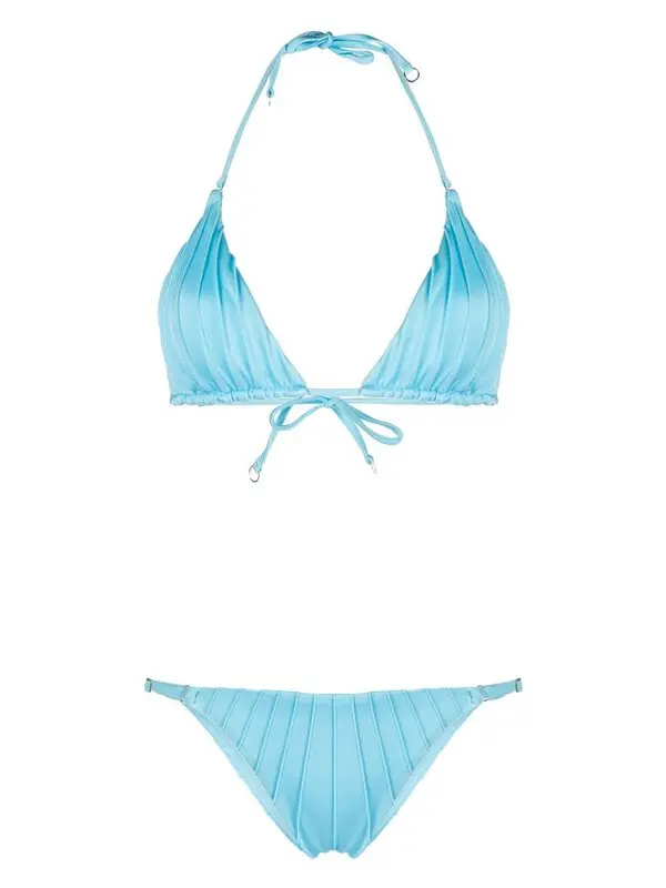 NOIRE SWIMWEAR Gathered Bikini Set - Blue