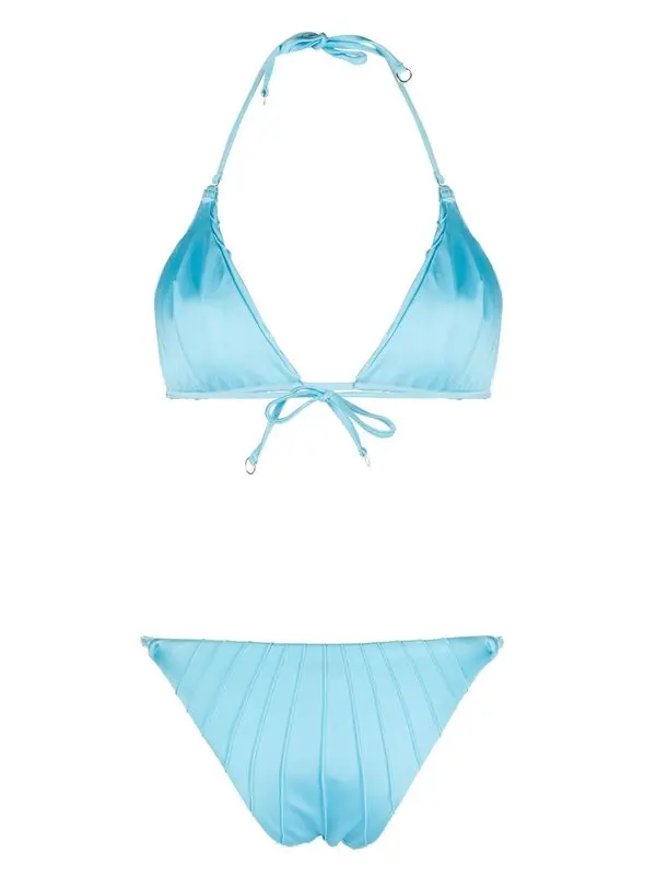 NOIRE SWIMWEAR Gathered Bikini Set - Blue
