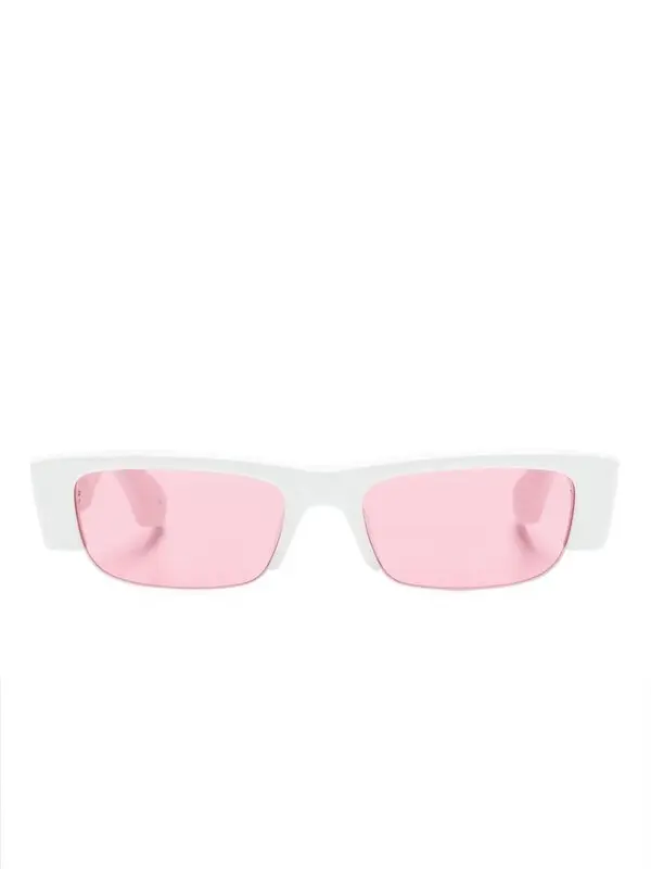 Alexander McQueen Graffiti Slashed Sunglasses - White