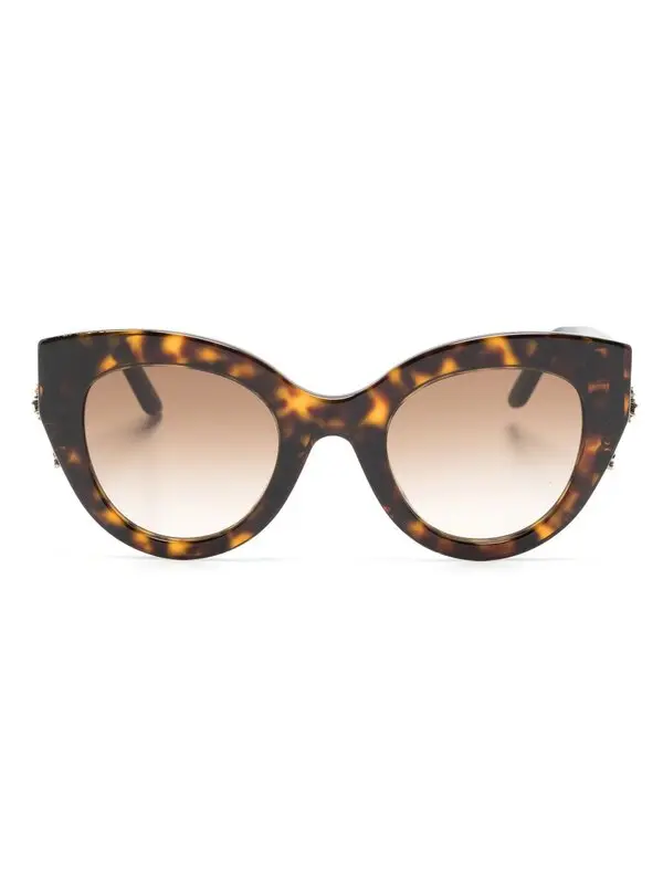 Alexander McQueen Tortoiseshell and Gold Skull Frame Sunglasses Alexander McQueen Tortoiseshell Square Sunglasses Alexander  main image 3