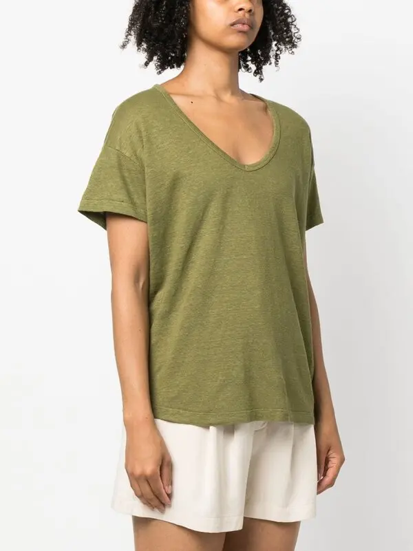 PAULA U-neck Linen T-shirt