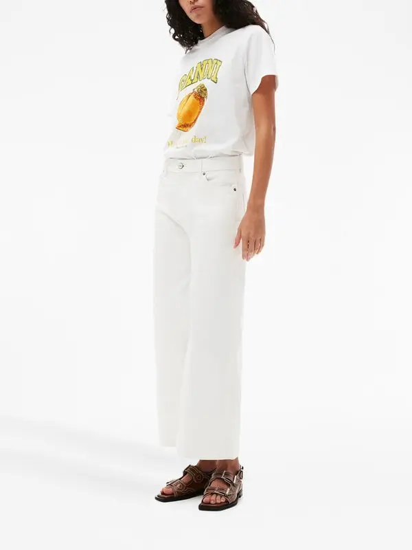 GANNI Logo-print T-shirt - White