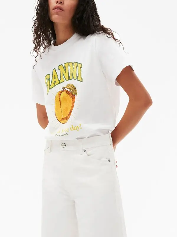 GANNI Logo-print T-shirt - White