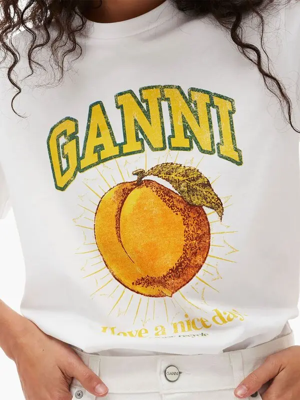 GANNI Logo-print T-shirt - White