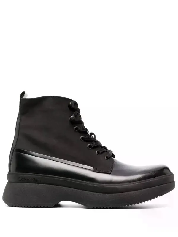 Calvin Klein Lace-up Leather Boots