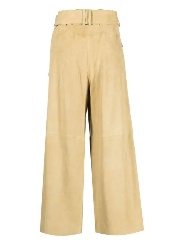 PAULA Wide-leg Suede Trousers - Neutrals