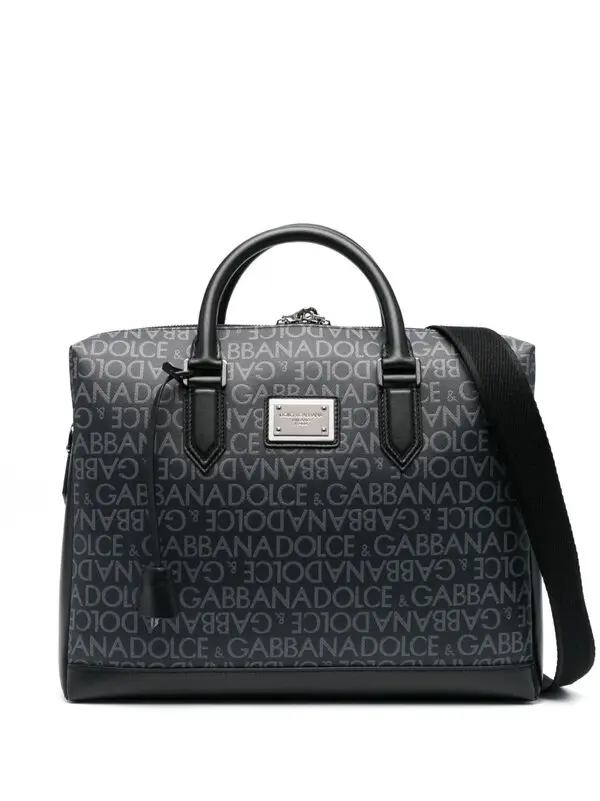 Dolce & Gabbana Logo Print Laptop Case - Black