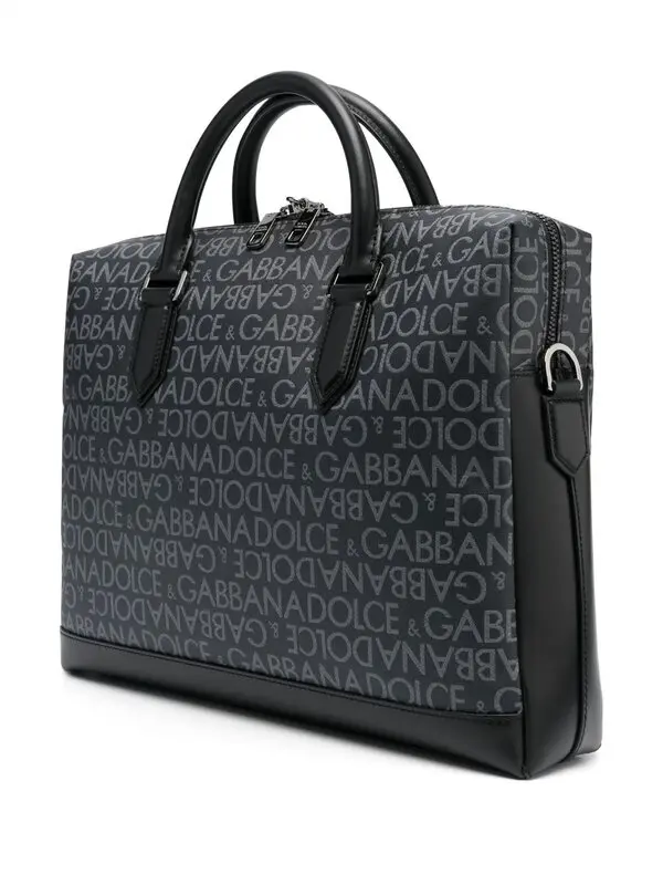 Dolce & Gabbana Logo Print Laptop Case - Black