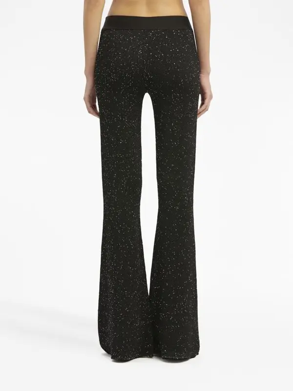 Palm Angels Logo-print Flared Trousers - Black