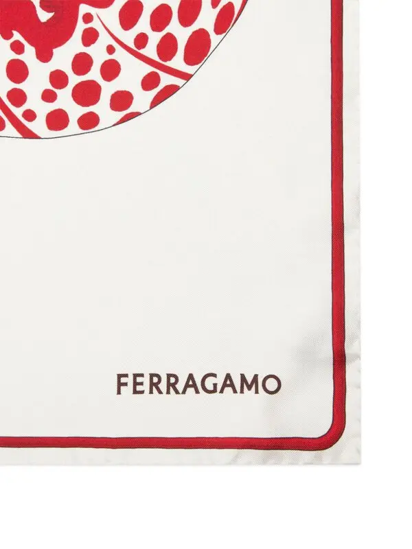 FERRAGAMO Foliage-print Silk Foulard Scarf - Neutrals