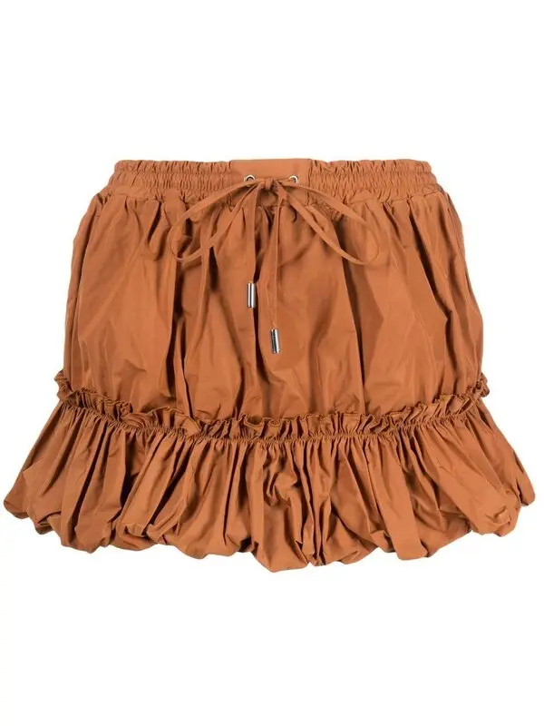 Dsquared2 Pleated Drawstring Miniskirt - Brown
