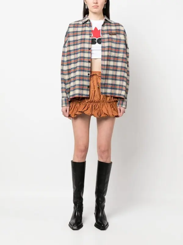 Dsquared2 Pleated Drawstring Miniskirt