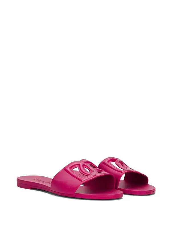 Dolce & Gabbana Bianca Dg-logo Slides - Pink