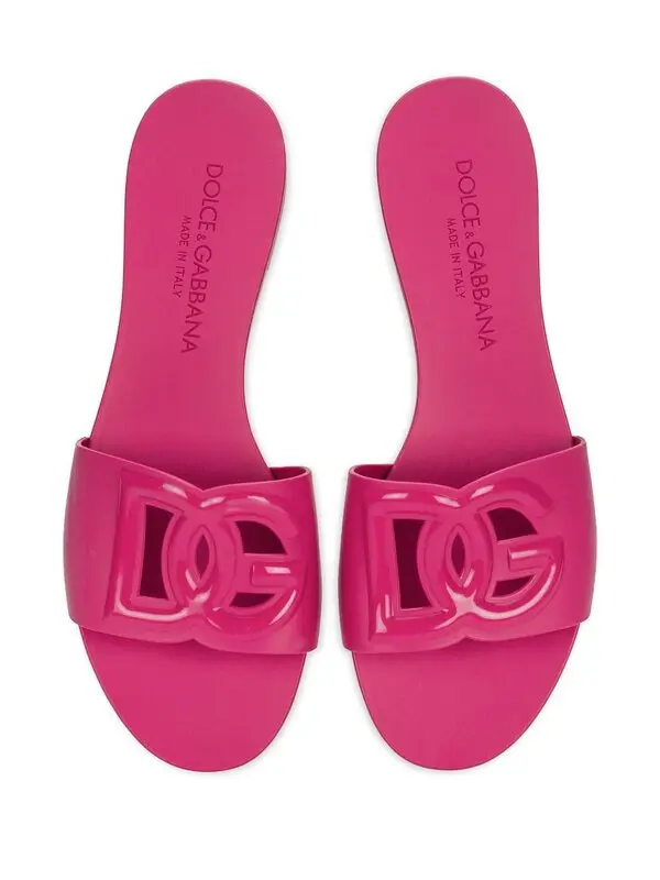 Dolce & Gabbana Bianca Dg-logo Slides - Pink