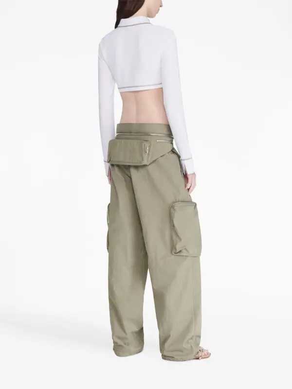 DION LEE Polo-collar Crop Top