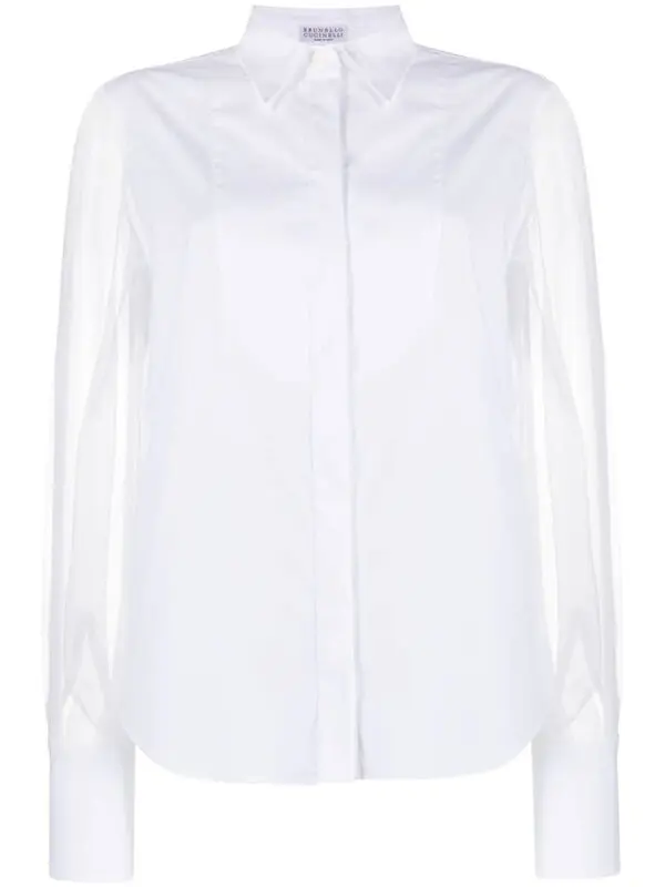 Brunello Cucinelli Monili-embellished Long-sleeve Shirt