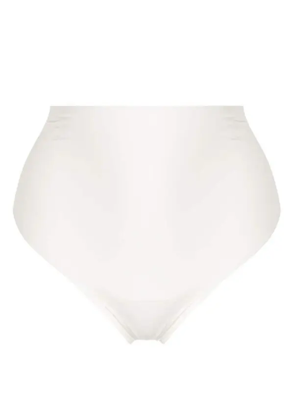 Spanx Satin-finish High-waist Thong - White