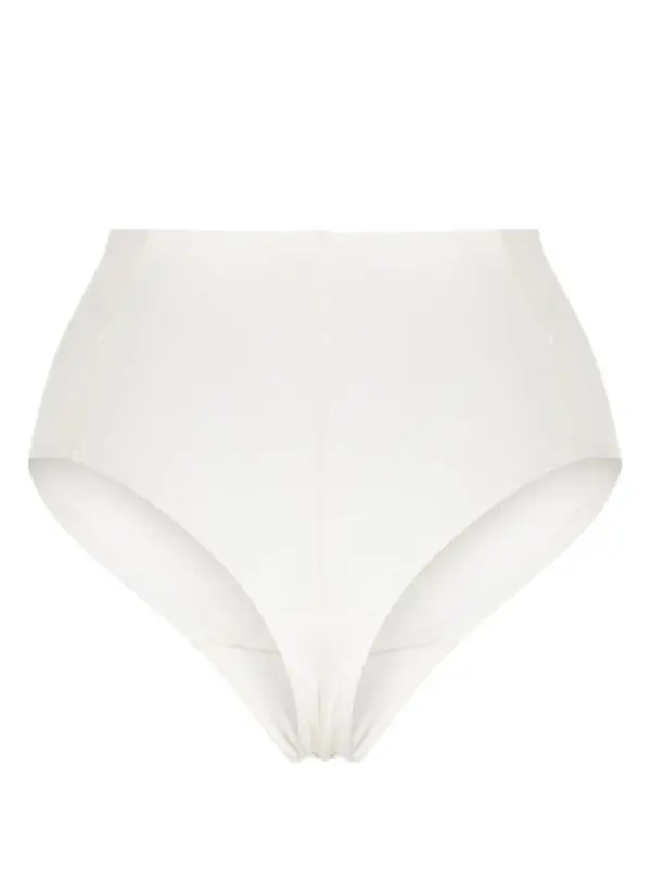 Spanx Satin-finish High-waist Thong - White