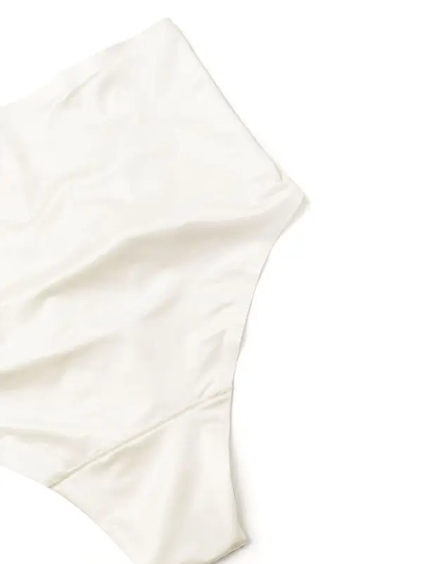 Spanx Satin-finish High-waist Thong - White