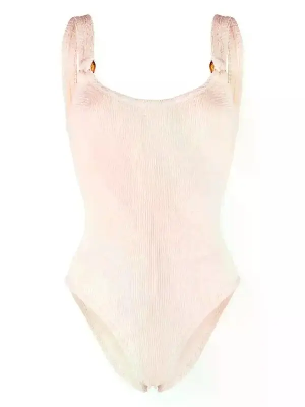 Hunza G Domino Ribbed Swimsuit - Neutrals
