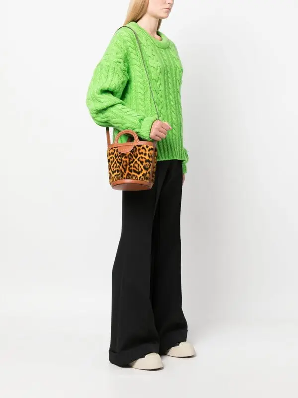 Marni Mini Tropicalia Leopard-print Bucket Bag
