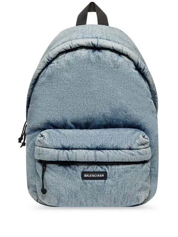 Balemciaga Logo Backpack Daypack Denim Balenciaga Logo Denim Backpack/Daypack Blue P14940 – NUIR  main image 2