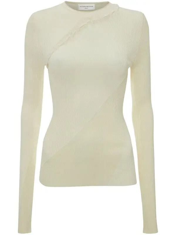 Victoria Beckham Spiral Knitted Top - Neutrals