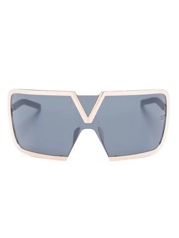 Valentino Garavani V-Romask Shield Sunglasses - Brown  display picture 3